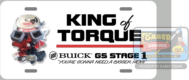 "King of Torque" License Plates and Stickers | V8buick.com